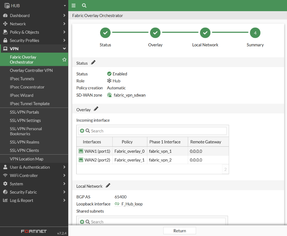 Configuring a root FortiGate using the Fabric Overlay Orchestrator | FortiSASE | Fortinet ...