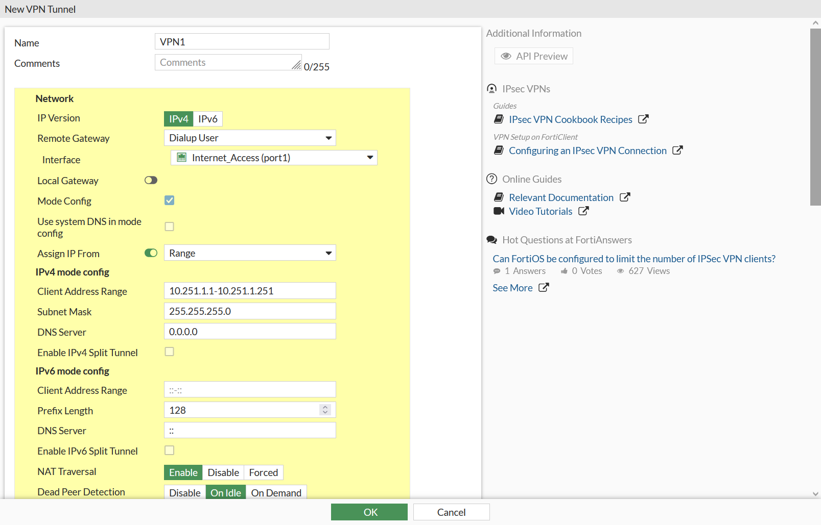 IPsec VPN configuration | FortiSASE | Fortinet Document Library