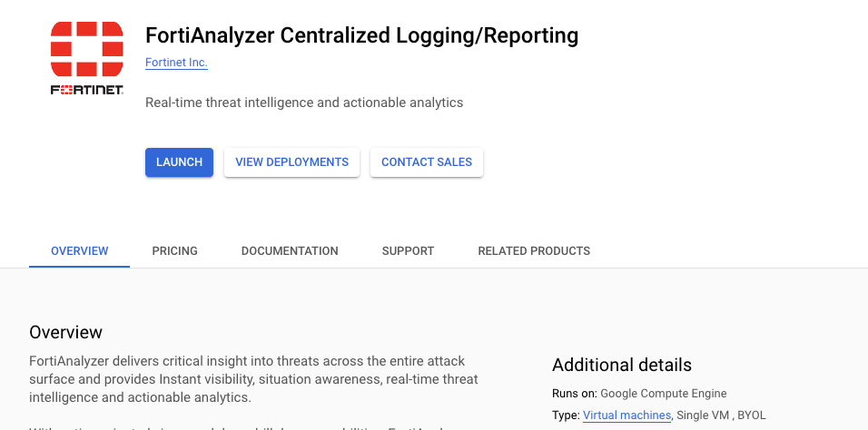Fortianalyzer Vm Marketplace Deployment Fortianalyzer Public Cloud 7 6 0 Fortinet Document