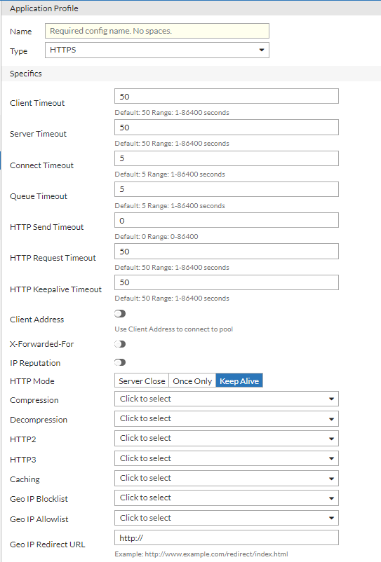Configuring Application profiles | FortiADC 7.6.1 | Fortinet Document Library