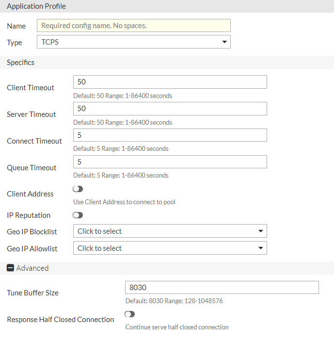 Configuring Application profiles | FortiADC 7.6.1 | Fortinet Document ...
