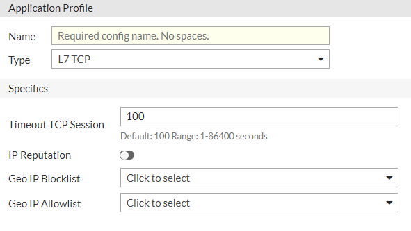 Configuring Application profiles | FortiADC 7.6.1 | Fortinet Document Library