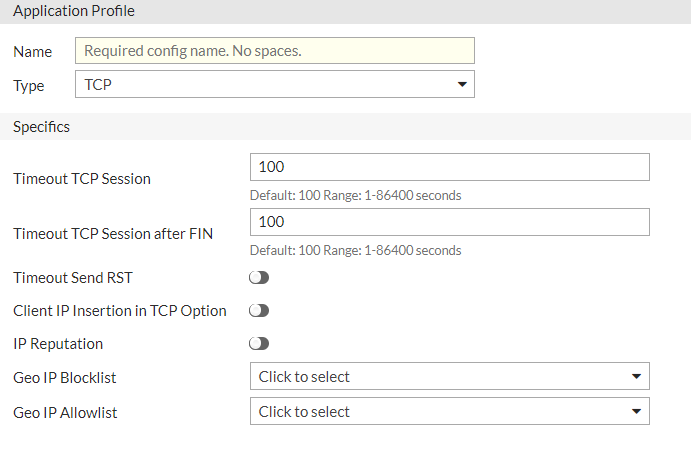 Configuring Application profiles | FortiADC 7.6.1 | Fortinet Document Library
