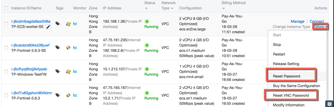 Configuring an ECS worker VM for VNC access | FortiGate Public Cloud 7.4.0
