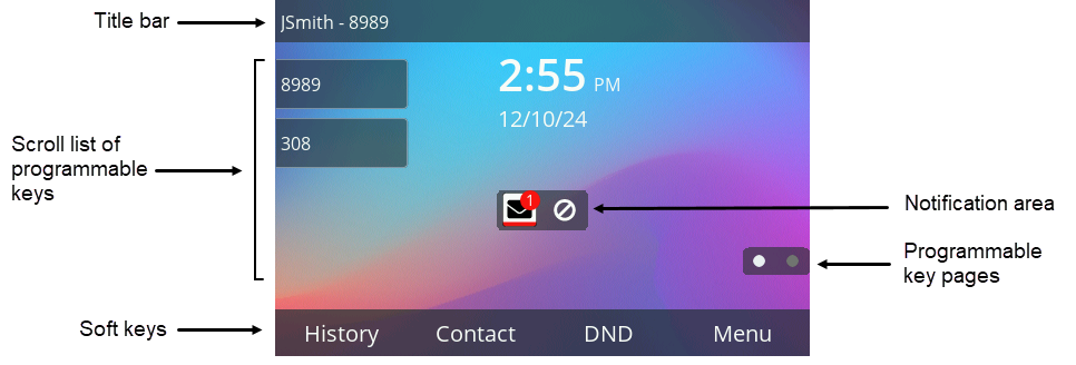Color screen layout | FortiFone 1.0.0