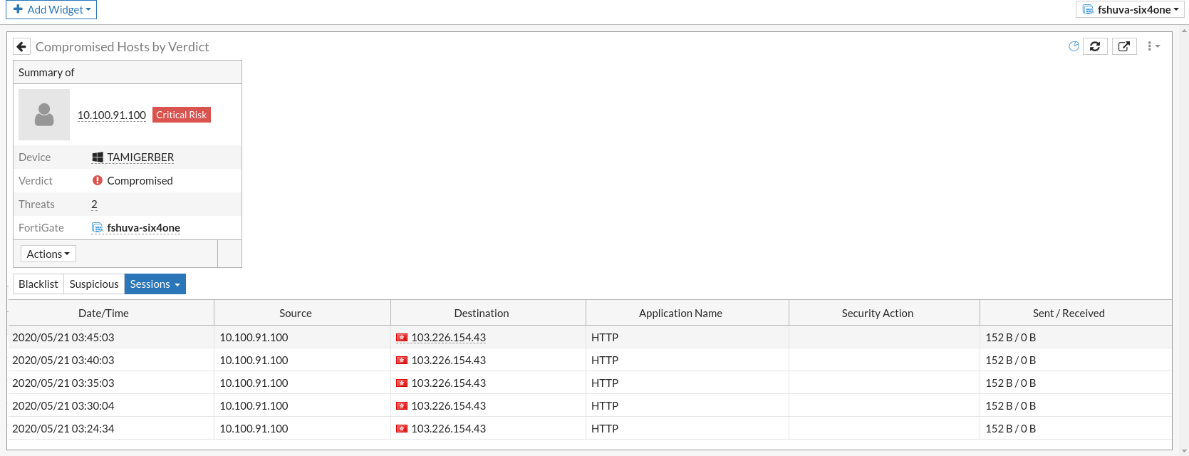 Viewing session information for a compromised host | FortiGate ...