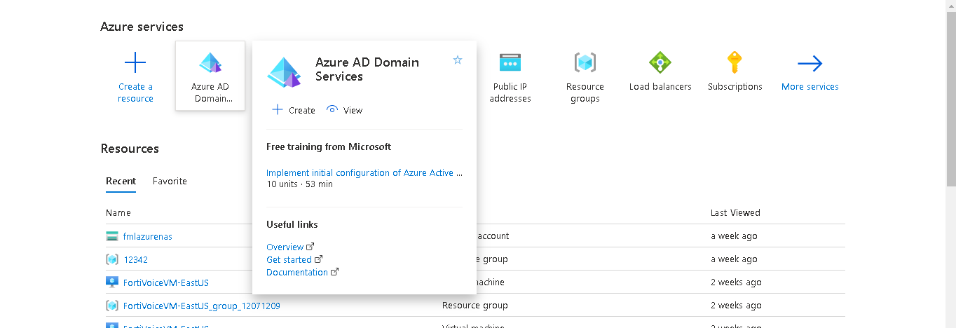 Creating the Azure AD Domain Services instance | FortiMail 7.4.0 ...