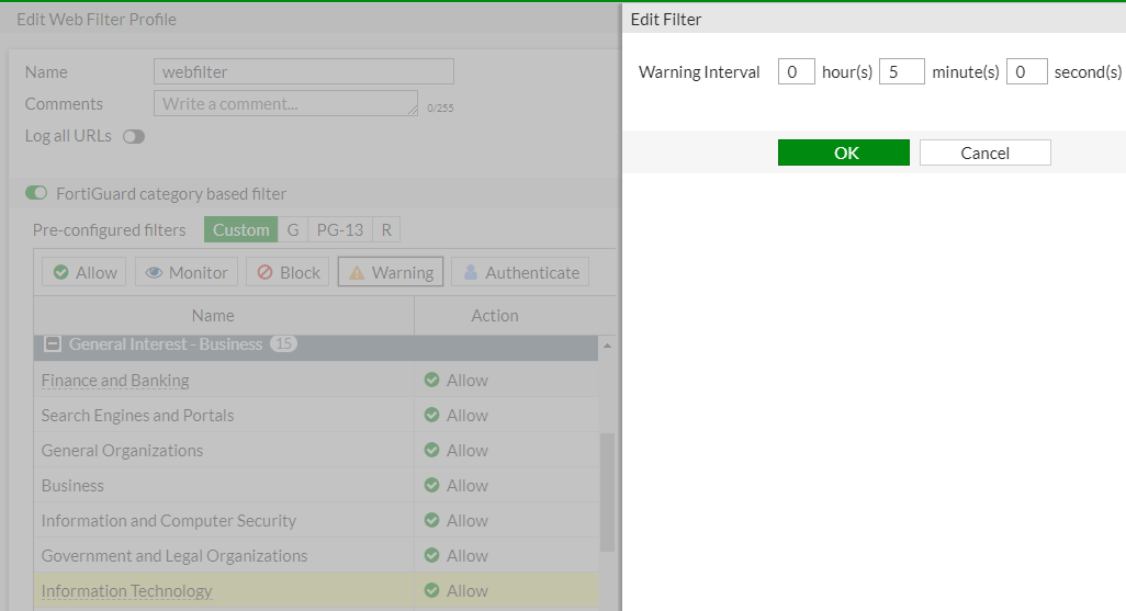 FortiGuard filter | FortiGate / FortiOS 6.2.0 | Fortinet Document Library